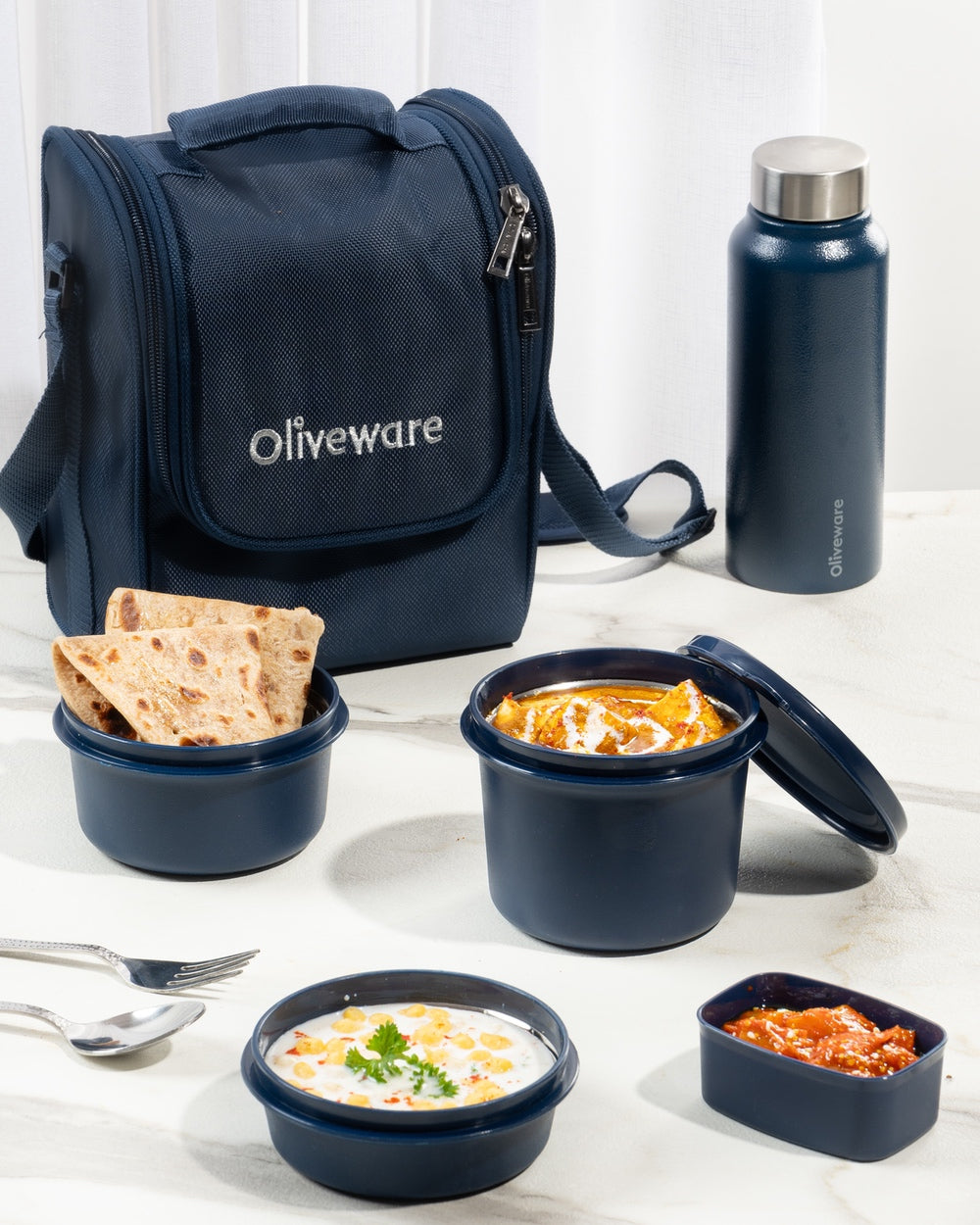 Microwave Safe Steel Lunch Box – Convenient & Durable | Oliveware India