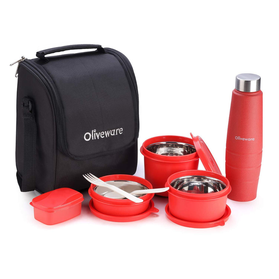 Microwave Safe Steel Lunch Box – Convenient & Durable | Oliveware India
